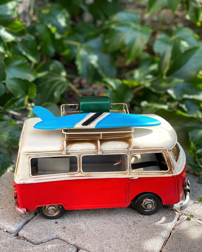 Plechový model Retro autobus se surfem