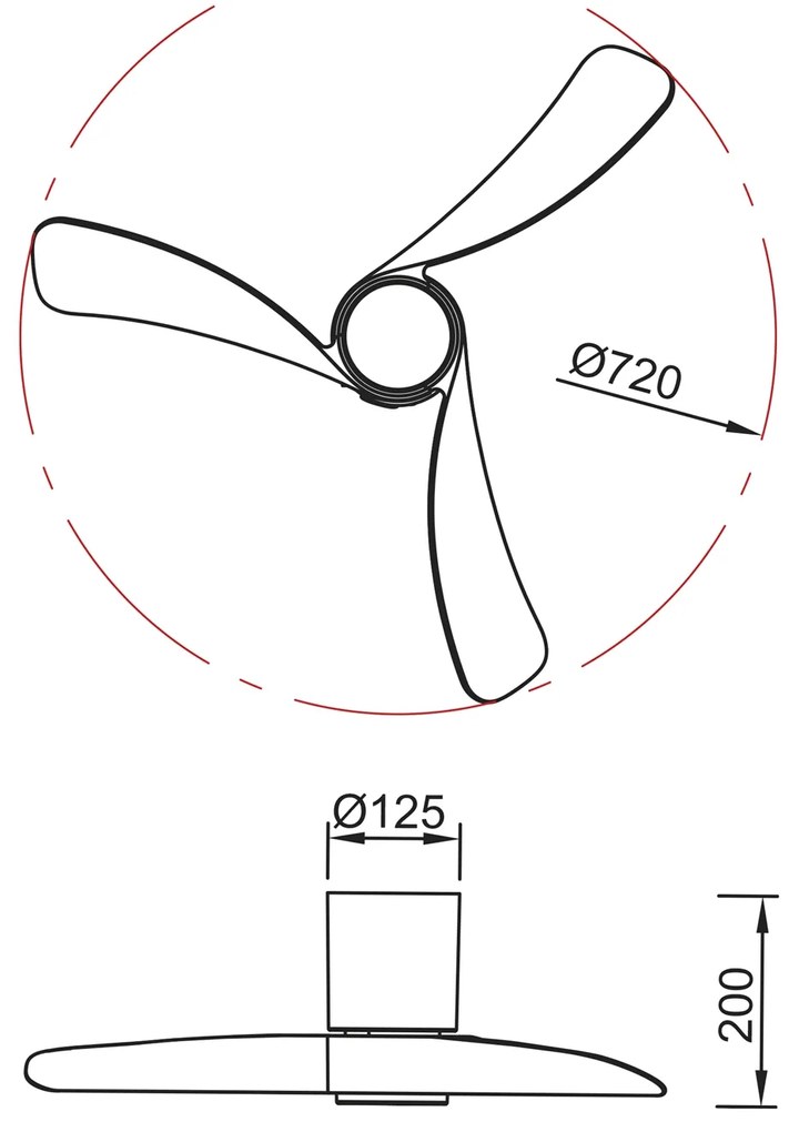 Matra 9054 Nemo XS, lopatkový ventilátor se svítidlem a dálk. ovladačem, LED 18W 2700-5000K, bílá/dřevěná, průměr 72cm