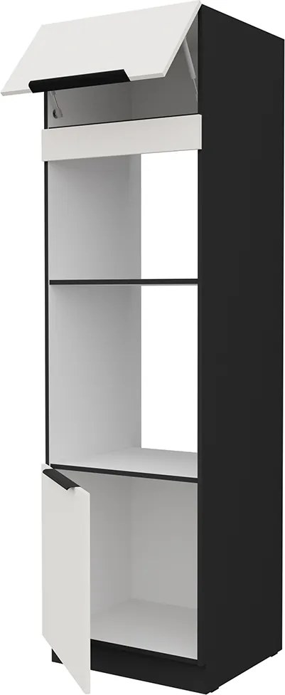 ARIA wb | vysoká skříňka 60 DPM-210 2F na vestavnou troubu a mikrovlnku | 60 cm | ANTI FINGERPRINT povrch | černá/bílá