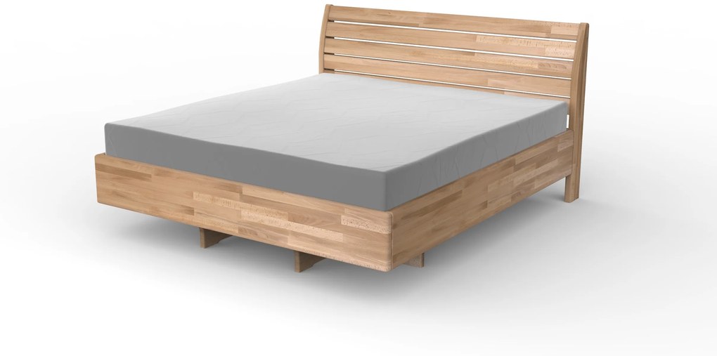 Masivní postel GEMINI - Solwo Design Dřevo a odstín oleje: DUB Cink - Olejování přírodní, Rozměr spací plochy: 160x200