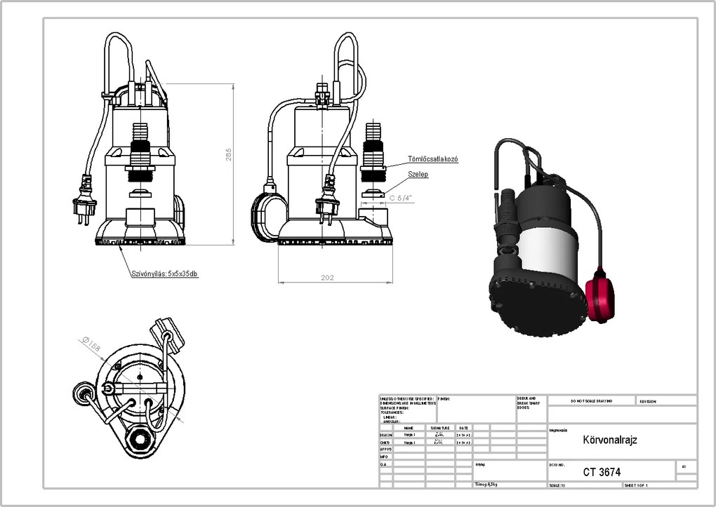 Elpumps CT 3674 - univerzální ponorné čerpadlo