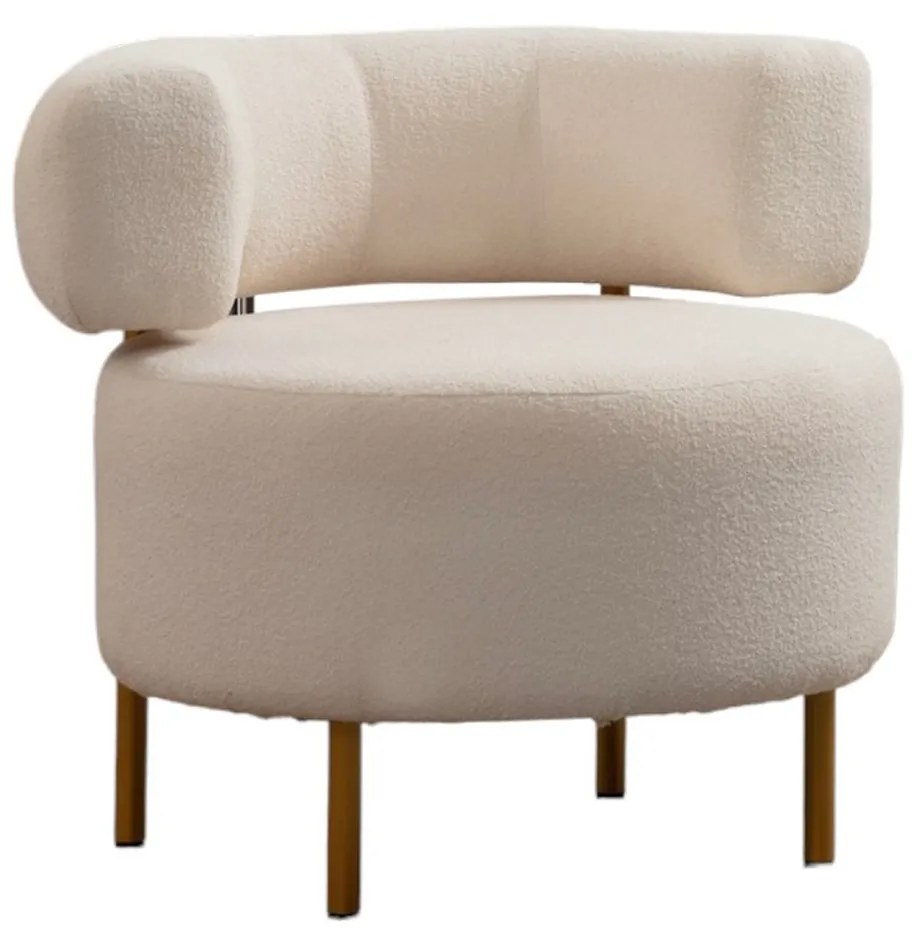 Atelier del Sofa Křeslo River Round - White, Bílá