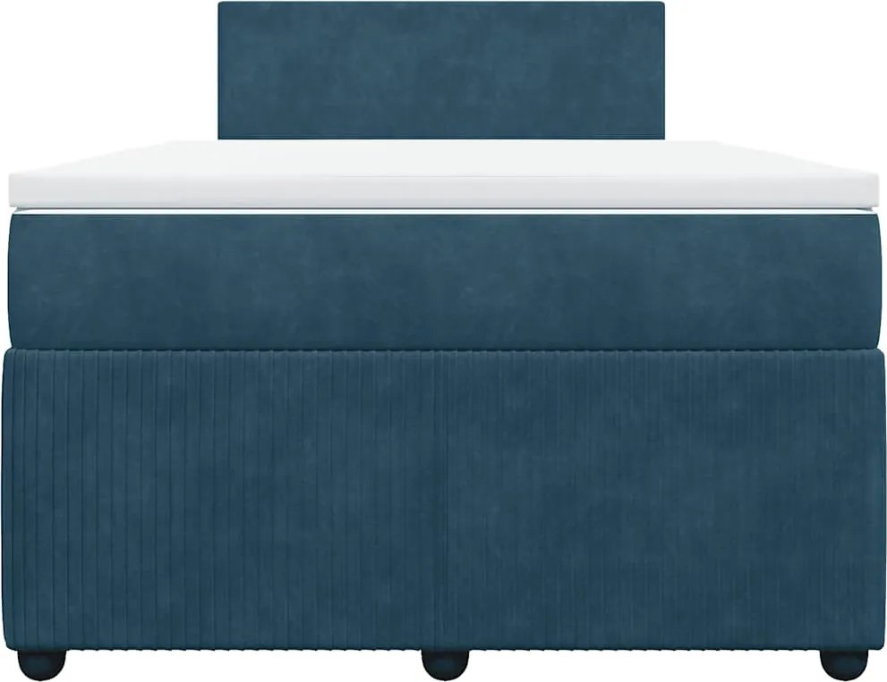 Box spring postel s matrací modrá 120 x 190 cm samet 3287684