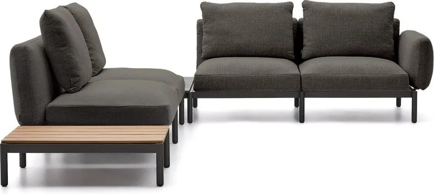 Tmavě šedá čalouněná zahradní pohovka (do L) Sorells – Kave Home