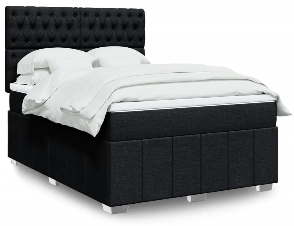 Box spring postel s matrací černá 140 x 190 cm textil 3293972