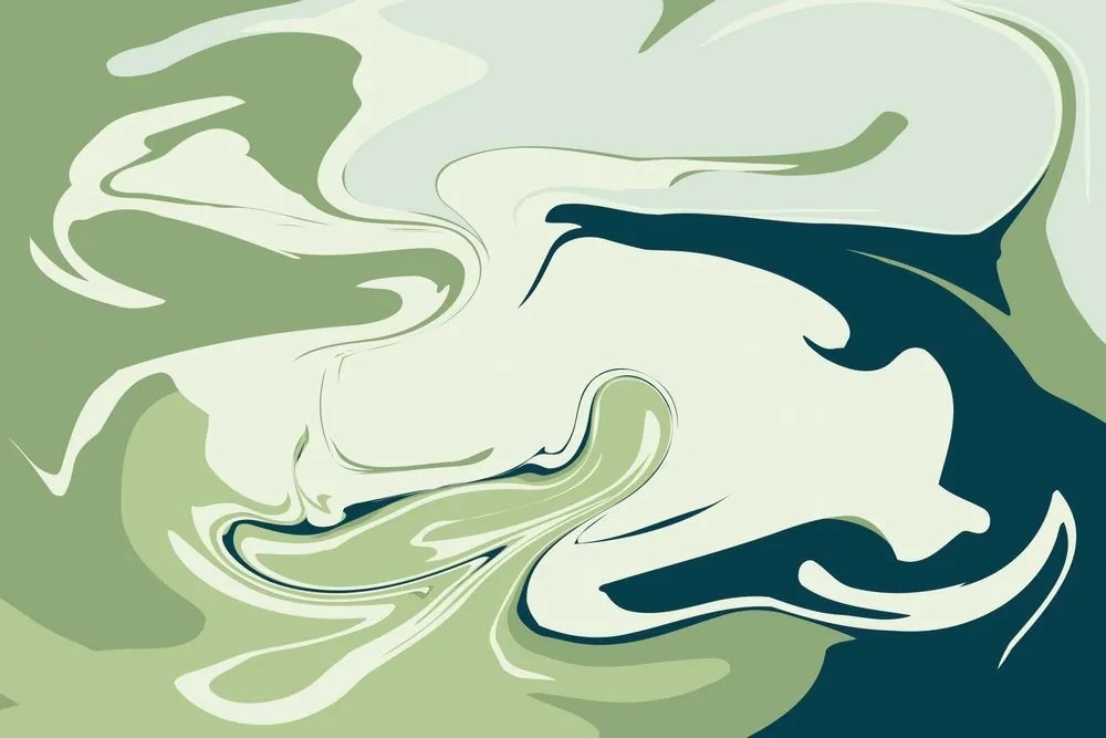 Tapeta zelená abstrakce - 225x150 cm