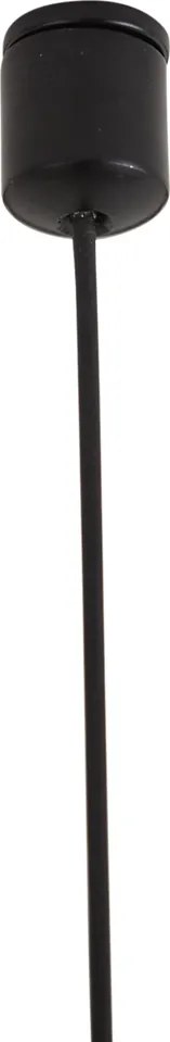Art Deco závěsná lampa bronzová s jantarovým sklem, 8 světel - Text