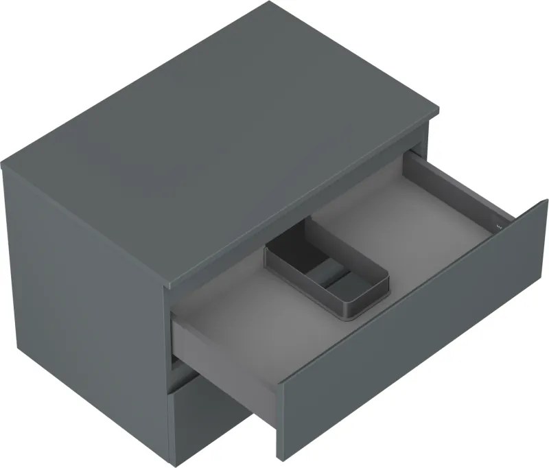 Mexen Orio, koupelnová skříňka 70 cm s horní částí, 2 zásuvky, grafitová matná, 91A10-07047-2-BFFC66