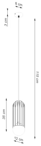 Sollux SL.1332 - Lustr na lanku BRINA 1xG9/8W/230V černá