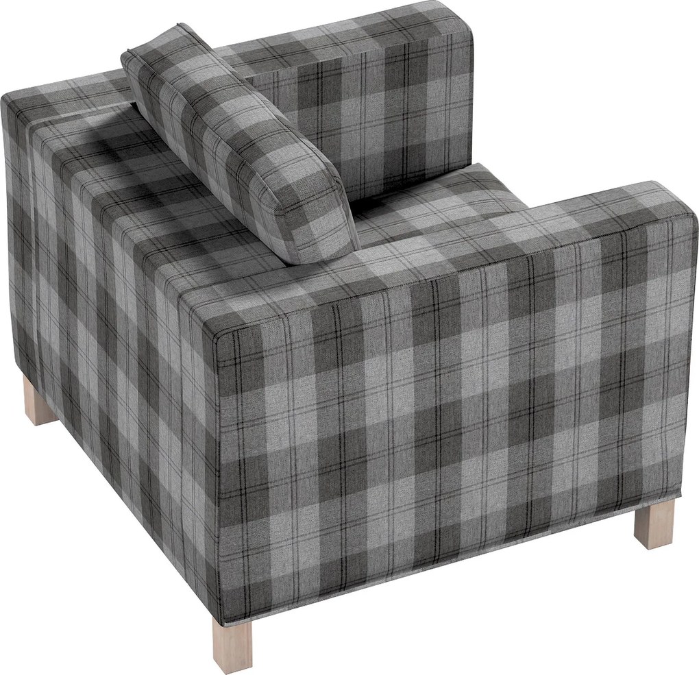 Potah na křesko IKEA Karlanda, krátký barva šedá látka pletený vzor, vzorované
