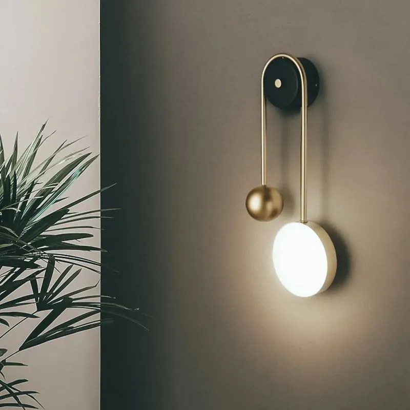 Toolight Toolight, LED nástěnné svítidlo 50cm 5W 4000K 500lm APP1474-CW, zlatá lesklá-černá matná, OSW-03604