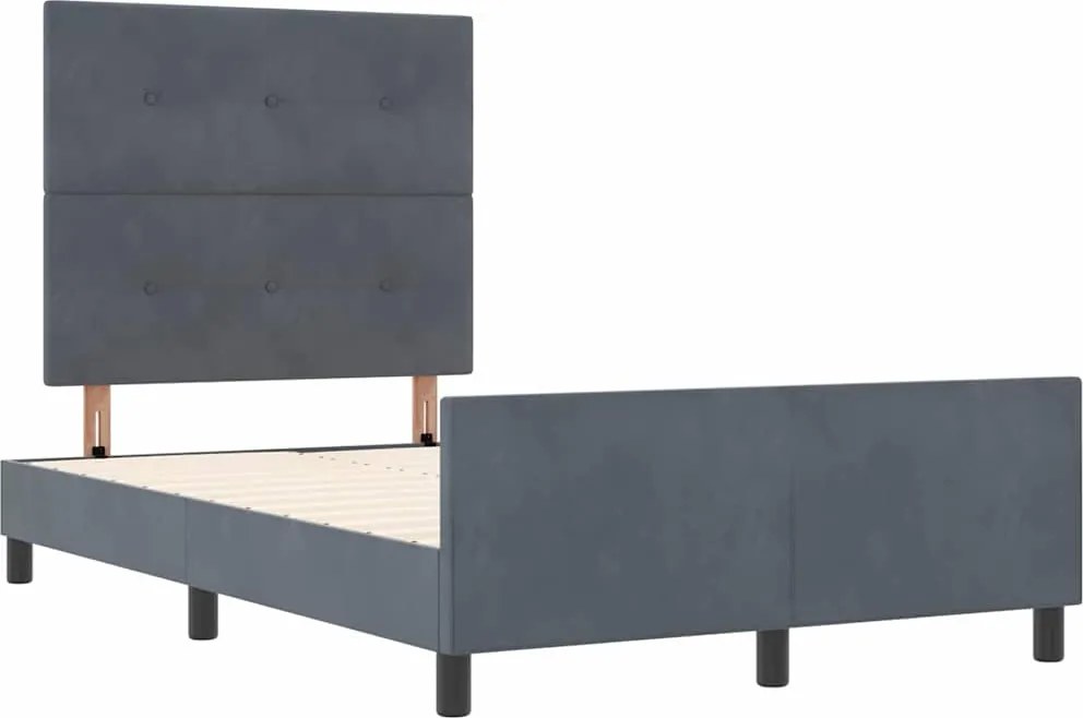 Postel s boxspringem s čelo Tmavě šedá 120 x 200 cm samet 3344934