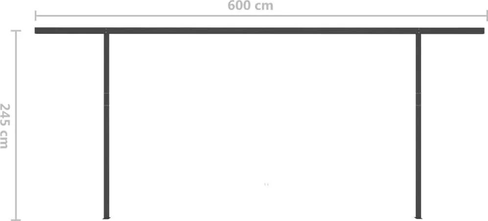 vidaXL Automatická zatahovací markýza se sloupky 6 x 3,5 m [3070286] Barva: krémová