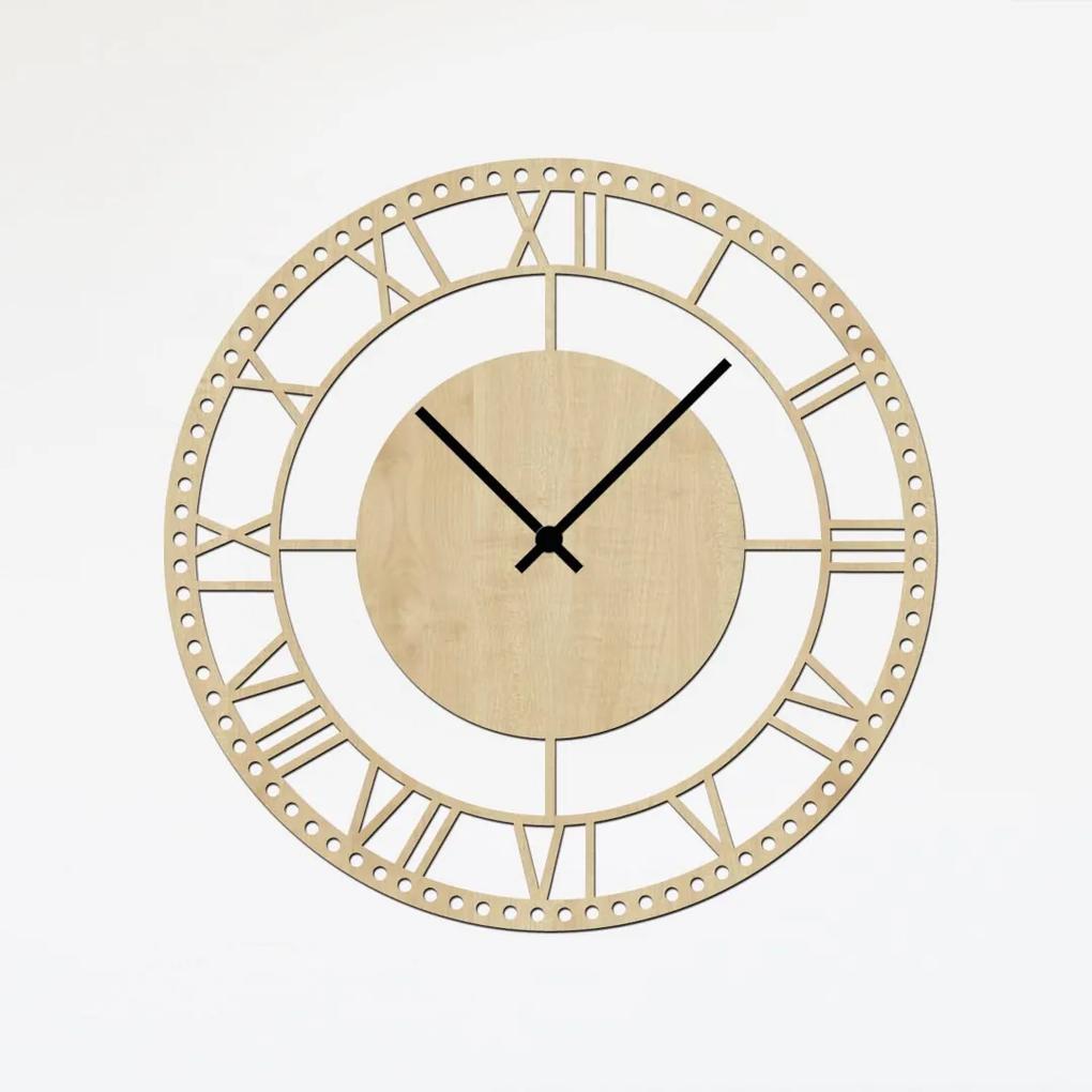 dřevo života Nástěnné dřevěné hodiny BIG BANG Barevný vzor: Světlý dub, Velikost hodin: 50x50
