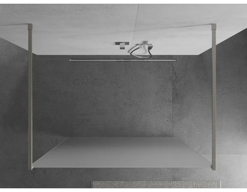 Mexen Kioto, sprchová zástěna Walk-In 120 x 200 cm, 8mm sklo námraza, broušená ocel profil, 800-120-002-97-30