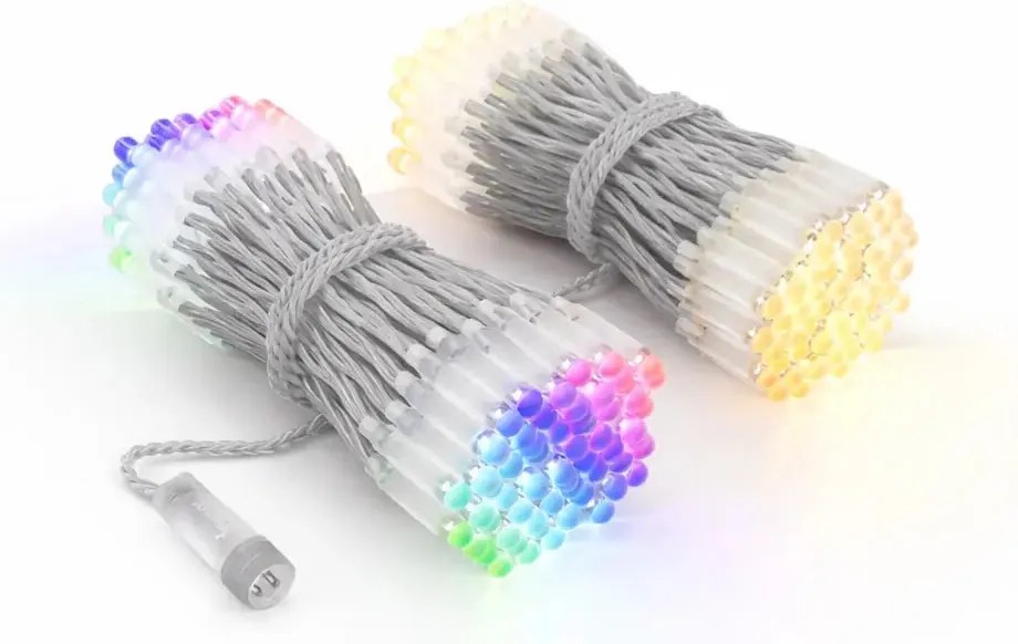 Barevná světýlka venkovní Twinkly strings 25 m Dual Pro, 2× 125 LED RGB, čirý kabel, IP44, 2× 12,5 m
