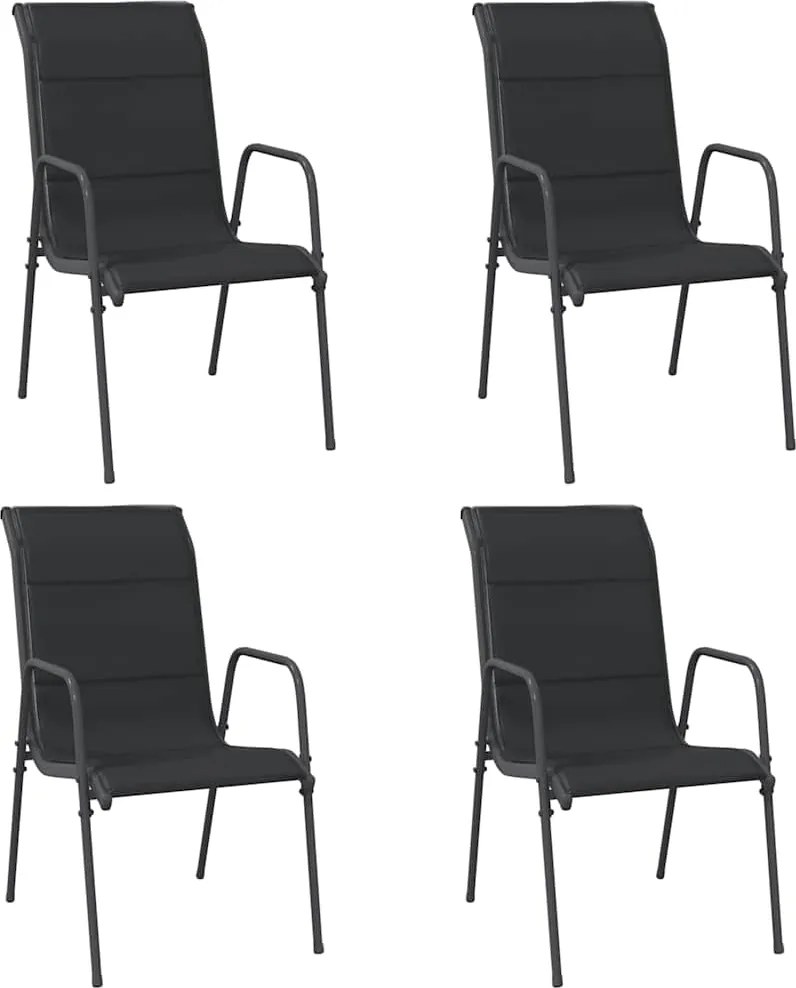 Zahradní židle 4 ks ocel a textilen černé 316821