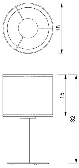 Stolní lampa LOFT SHADE 1xE27/60W/230V pr. 18 cm bílá/zlatá