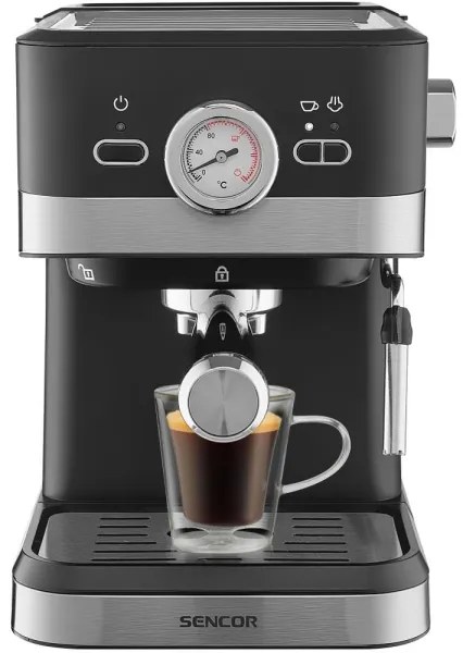 Sencor - Pákový kávovar espresso 1050W/230V černá/matný chrom