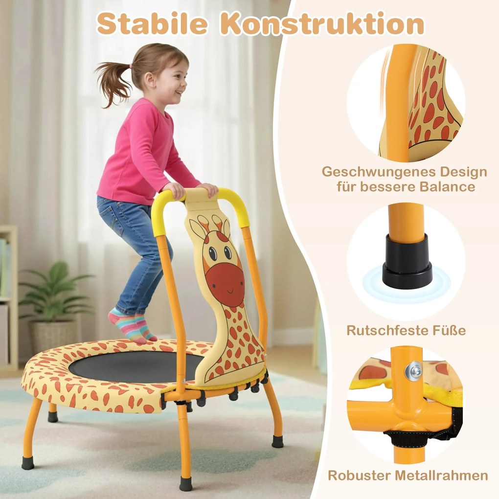 Costway Φ71 cm dětská trampolína s rukojetí a krytem okraje mini trampolína