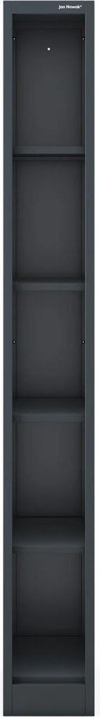 Úzký kovový archivační regál na dokumenty antracitový, 250x1950x400 mm: TIM