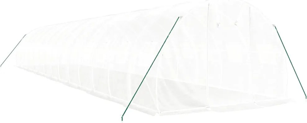 Skleník s ocelovým rámem bílý 42 m² 14 x 3 x 2 m 3188055