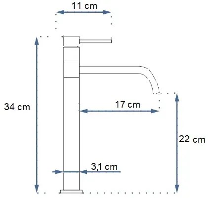 Umyvadlová baterie REA LUGANO SLIM vysoká - BG zlatá