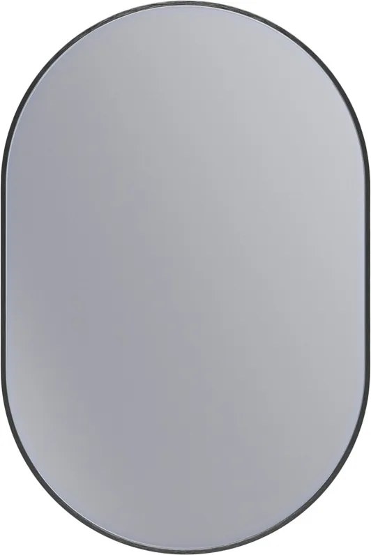 Erga Oval, oválné zrcadlo 60x90cm, černý rám, ERG-V01-OVAL-6090-BK