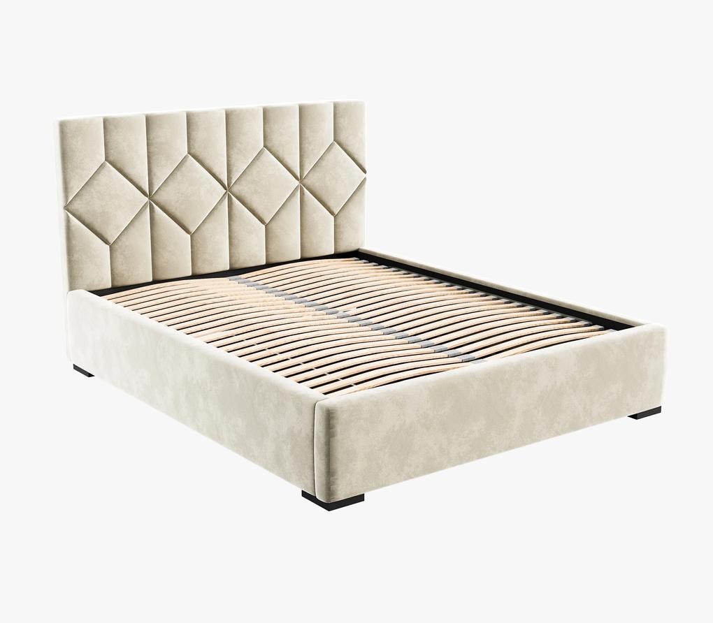 Čalouněná postel 160x200 cm Veggie 1 (béžová). 1036144