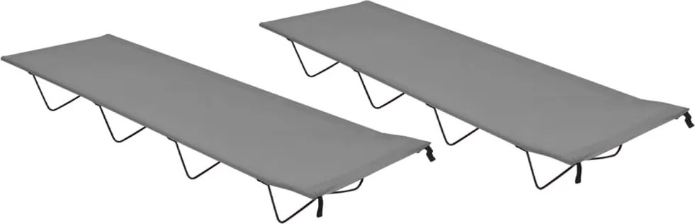 Kempingové postele 2 ks 180x60x19 cm oxfordská látka ocel šedé 312486