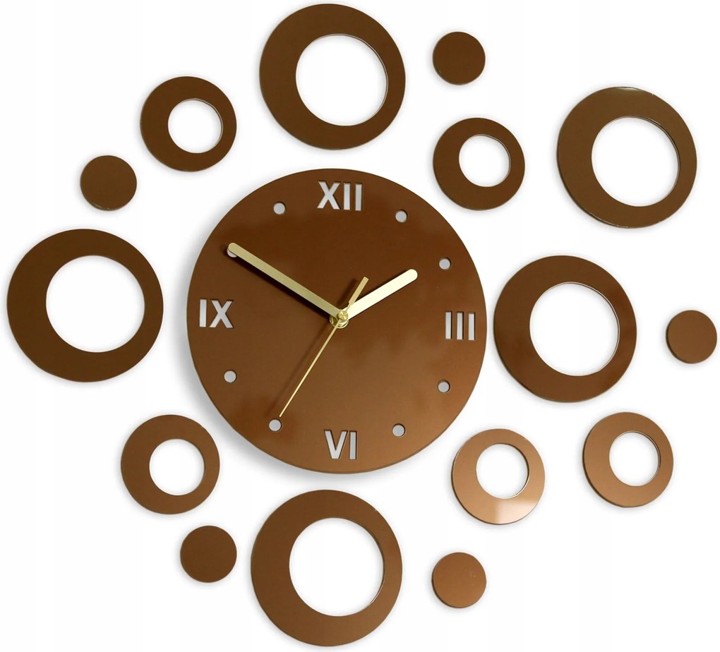 Nástěnné hodiny ModernClock Ring Copper Kulatý Diy