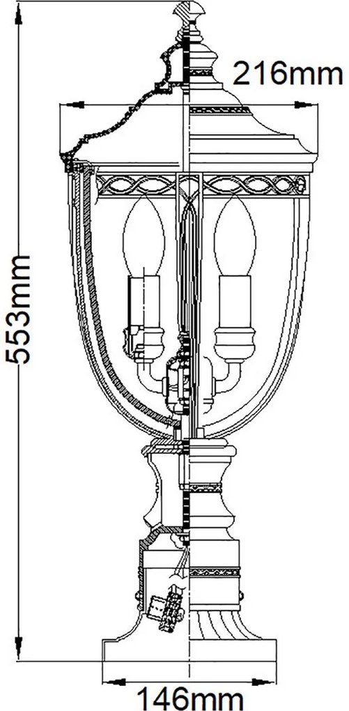 Venkovní stojací lampa Elstead English Bridle M/IP44 bronz