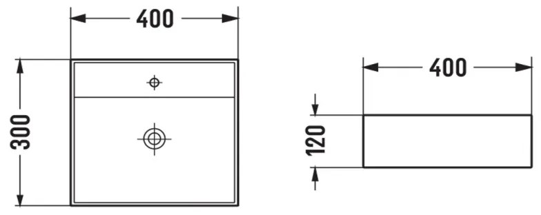 Mexen Mini, umyvadlo na desku 40x30x12 cm, světle šedá matná, 21094061
