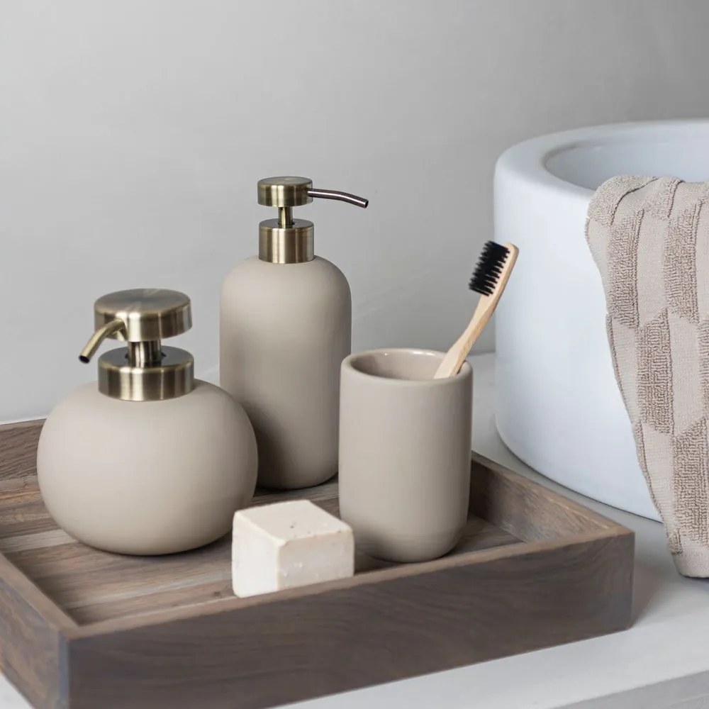 Krémový keramický dávkovač mýdla 200 ml Lotus – Mette Ditmer Denmark