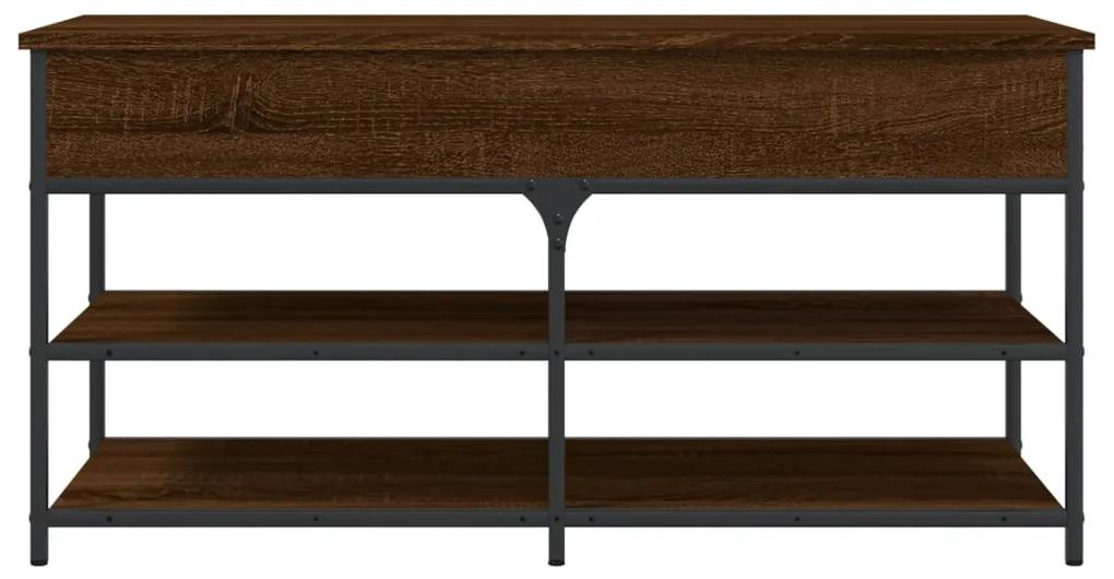 Lavice s botníkem hnědý dub 100x42,5x50 cm kompozitní dřevo - Default Title