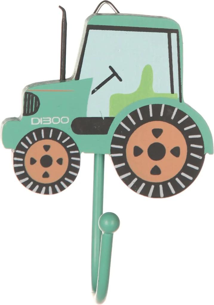 Sass & Belle Zelený věšák do dětského pokoje s motivem traktoru Tractor |  BIANO