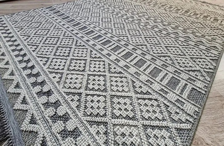 HU Šedý moderní koberec Boho 086-S Rozměr: 60x100 cm