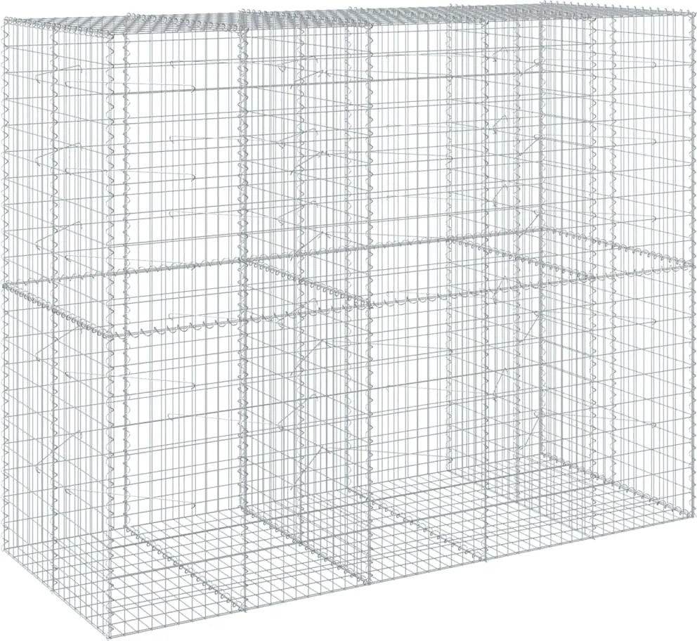 Gabionový koš s víkem 250 x 100 x 200 cm pozinkované železo 3295228