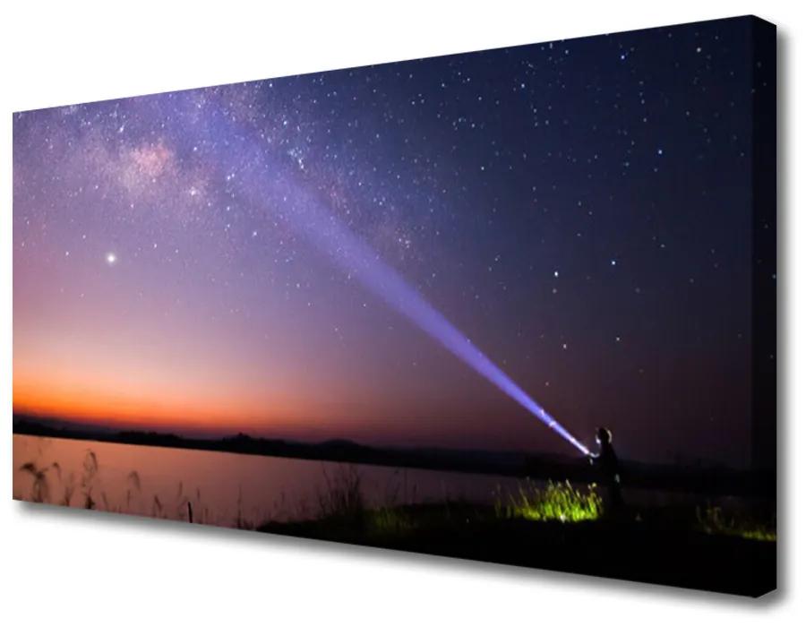 Obraz na plátně Hvězdy Noc Mlěčná Dráha 100x50 cm