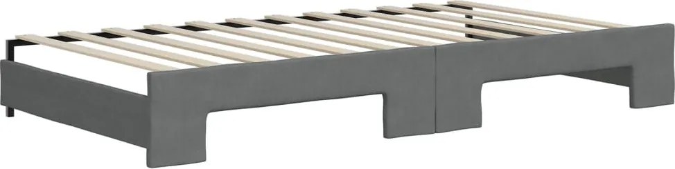 Válenda s přistýlkou a matracemi tmavě šedá 100 x 200 cm textil 3197450