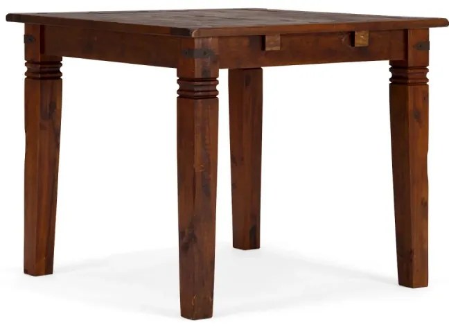 furniture-nabytek.cz - Masivní jídelní stůl Catello z borovice, hnědý, lakovaný, čtvercový – 90×90×76 cm