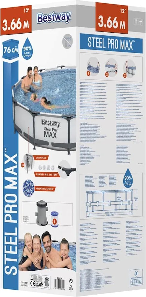 Bestway Bazén Steel Pro MAX s příslušenstvím 366 x 76 cm