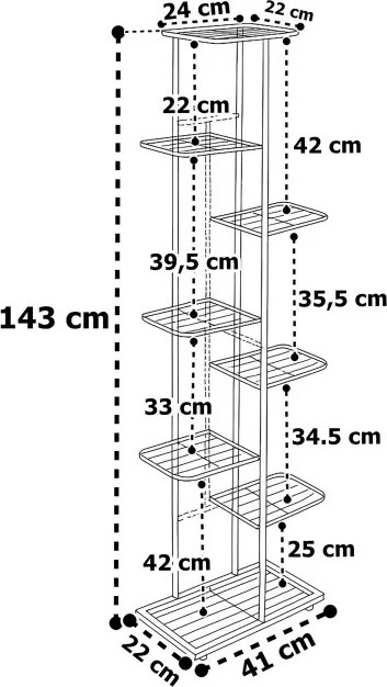 Stojan na květiny NEST černý