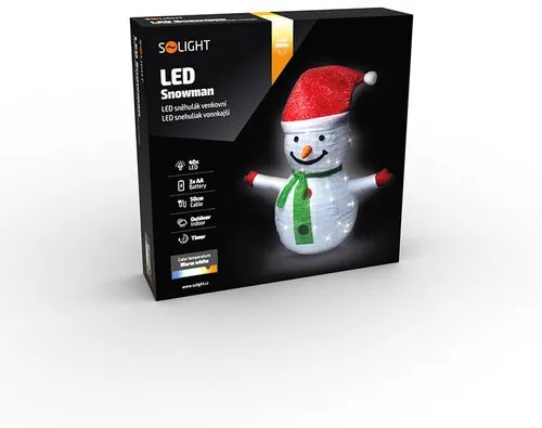 Solight LED sněhulák venkovní 40 LED, teplá bílá