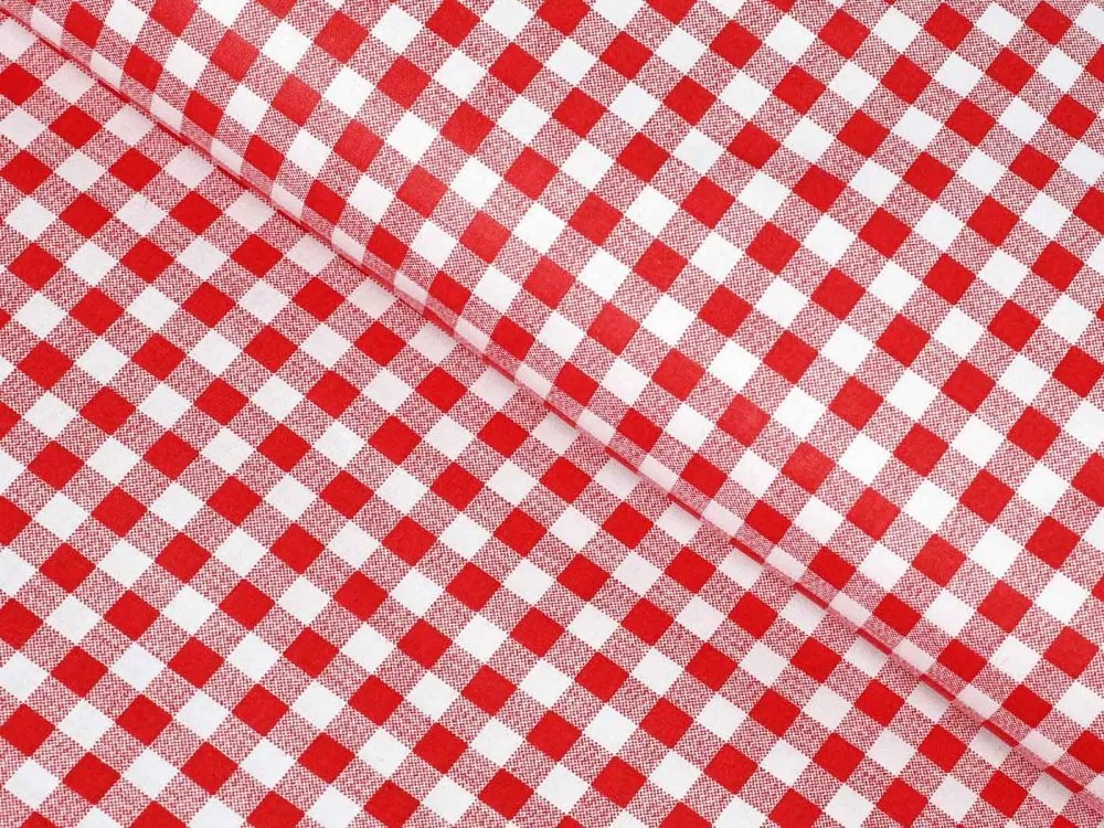 Biante Bavlněný běhoun na stůl Sandra SA-056 Červeno-bílé kostičky 20x160 cm