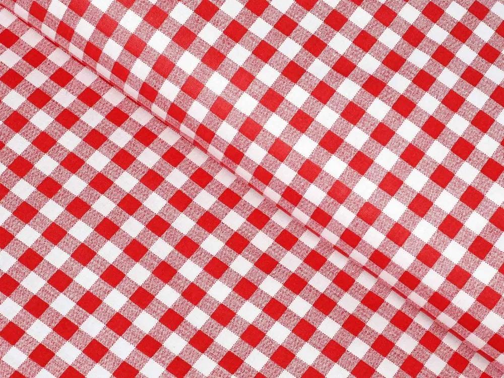 Biante Bavlněný kulatý ubrus Sandra SA-056 Červeno-bílé kostičky Ø 100 cm