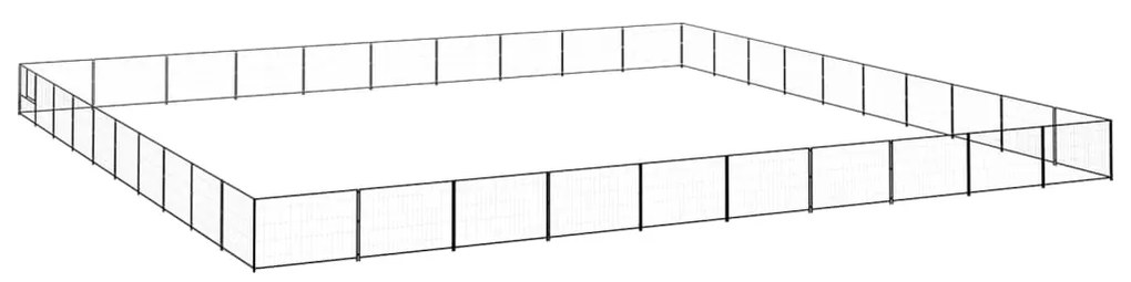 Psí kotec černý 100 m² ocel