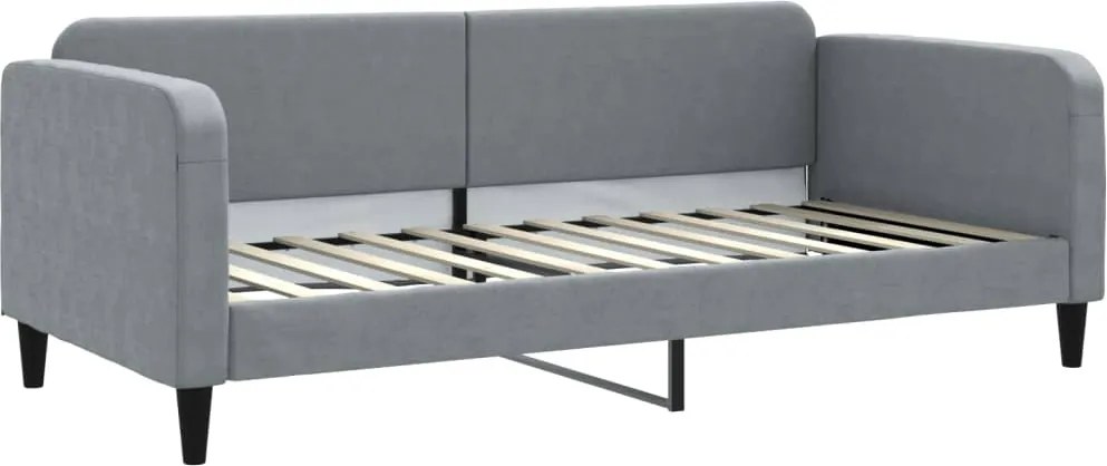 Válenda s přistýlkou světle šedá 90 x 200 cm textil 3196816