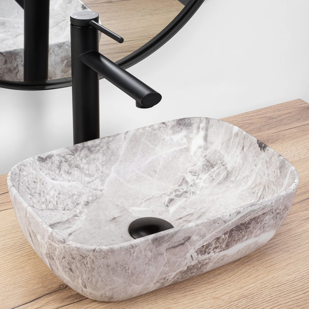 Rea Belinda, umyvadlo na desku 360x250x115 mm, imitace kamene matná, REA-U3321