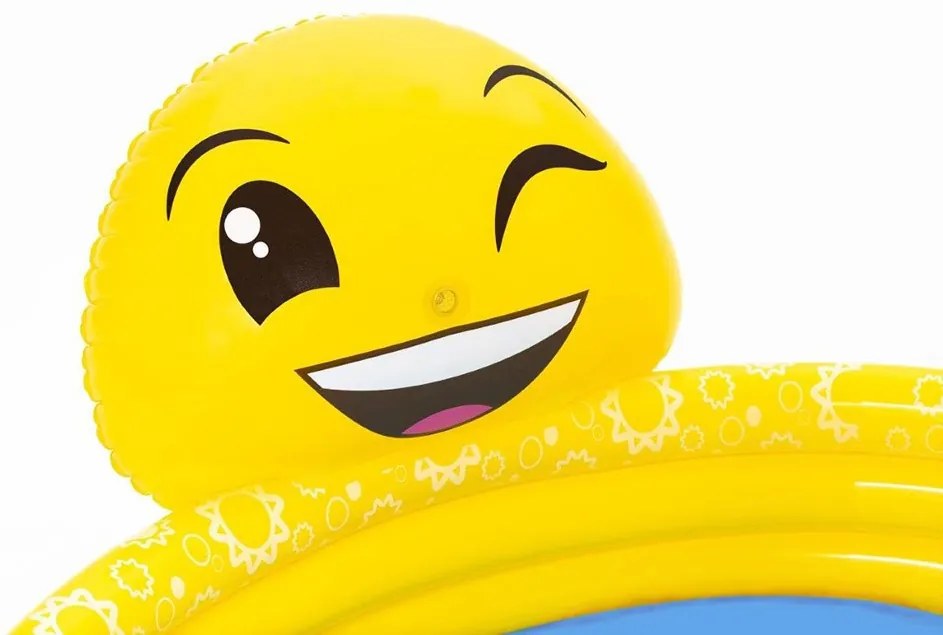BESTWAY dětský nafukovací bazén s vodní fontánkou Smajlík žlutá